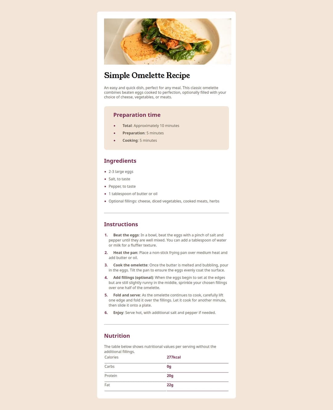 Frontend Mentor | recipe menu using css coding challenge solution