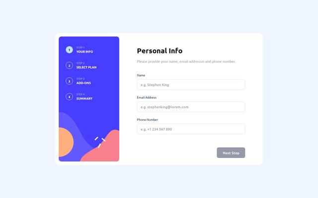 Frontend Mentor Multistep From With React Typescript And