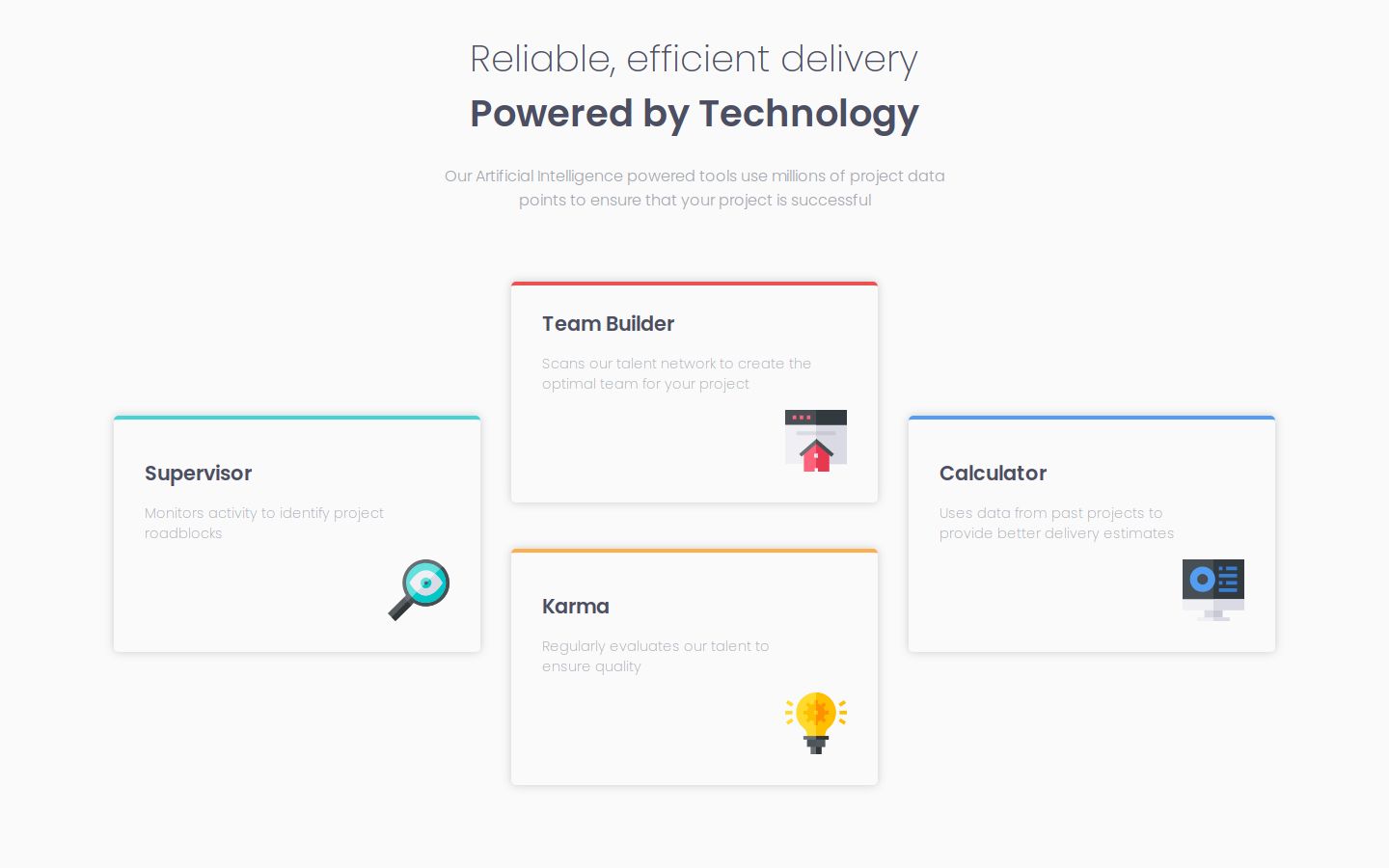 Frontend Mentor | Four card feature section solution coding challenge solution