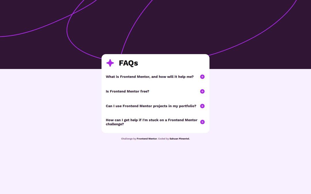 Frontend Mentor | FAQ Accordion with HTML CSS and JavaScript coding challenge solution