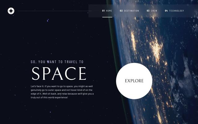 Frontend Mentor | Space Tourism website using HTML, CSS and JAVASCRIPT coding challenge solution
