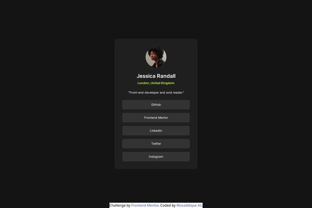 Frontend Mentor Responsive Social Links Profile Page Using Tailwind Css Coding Challenge Solution