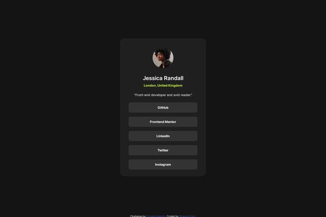 Frontend Mentor | Responsive social links profile using Flexbox coding challenge solution