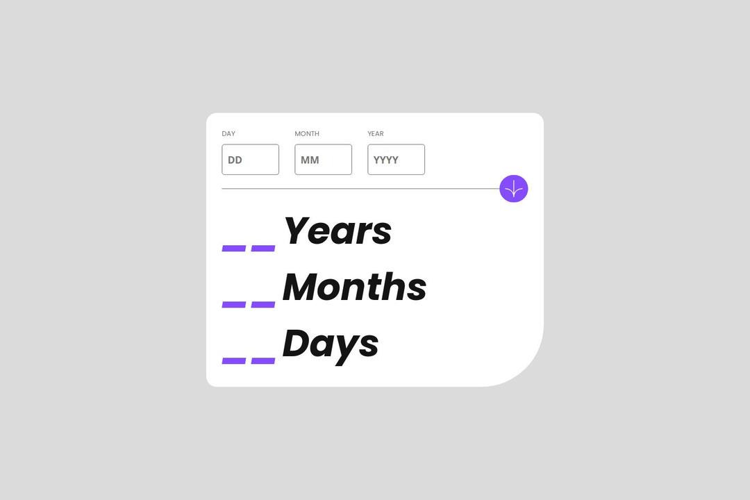 Frontend Mentor | Age calculator using HTML CSS JavaScript. coding challenge solution