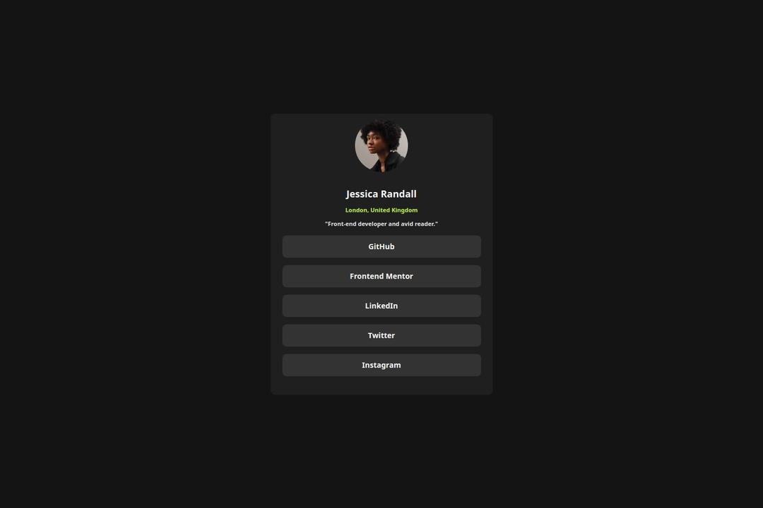 Frontend Mentor | Responsive social links landing page with Html, Css grid and Flexbox coding ...