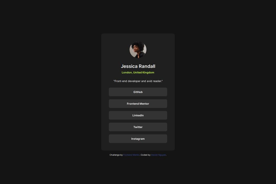 Frontend Mentor | Social links profile using Vite + React + Tailwind CSS coding challenge solution