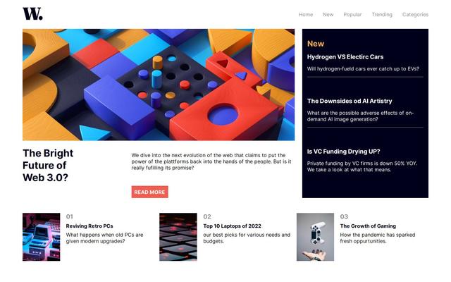 Frontend Mentor | News-homepage CSS, JS , HTML coding challenge solution