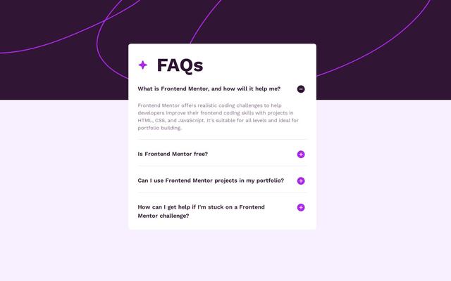 Frontend Mentor | FAQs Accordion using Tailwind CSS and JS coding challenge solution