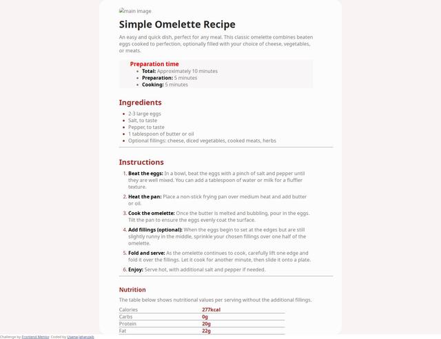 Frontend Mentor Recipe Page Using Pure Html And Css Coding Challenge