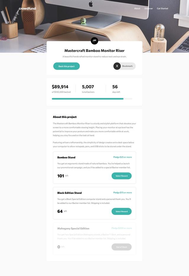 Frontend Mentor | Crowdfunding product page coding challenge solution