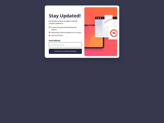 Frontend Mentor | Responsive Newsletter Sign up modal using SvelteKit and TailwindCSS coding ...