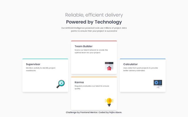 Frontend Mentor | Four Card Feature section (TailwindCSS) coding challenge solution