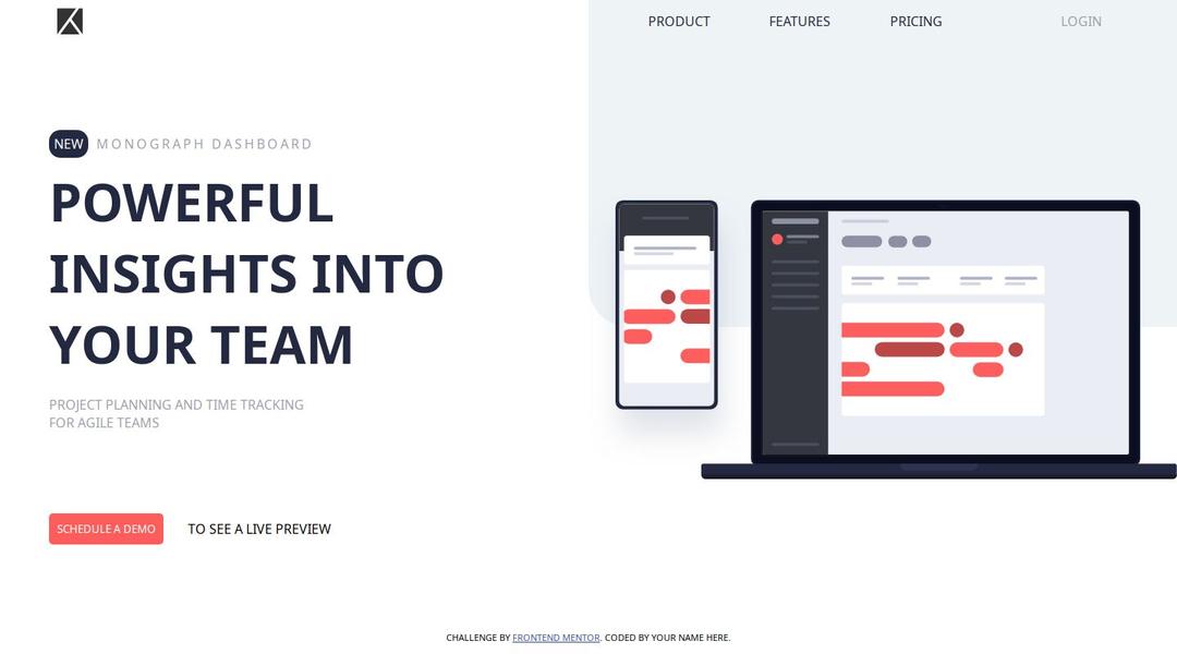 Frontend Mentor | project-tracking-intro-component-master coding challenge solution