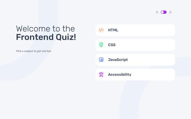 Frontend Mentor Frontend Quiz Using React Nextjs And Tailwindcss