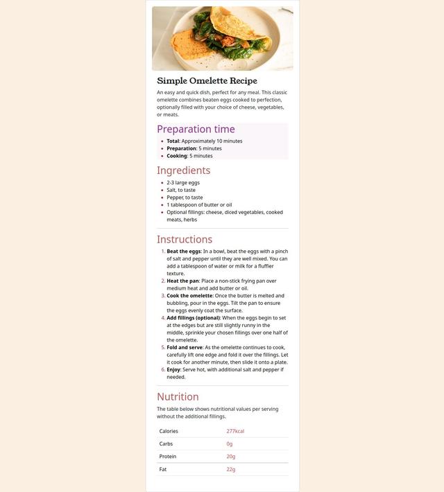 Frontend Mentor | Recipe page using HTML and CSS coding challenge solution