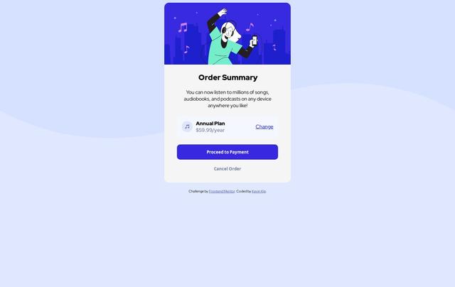 Frontend Mentor | Order sumary component coding challenge solution