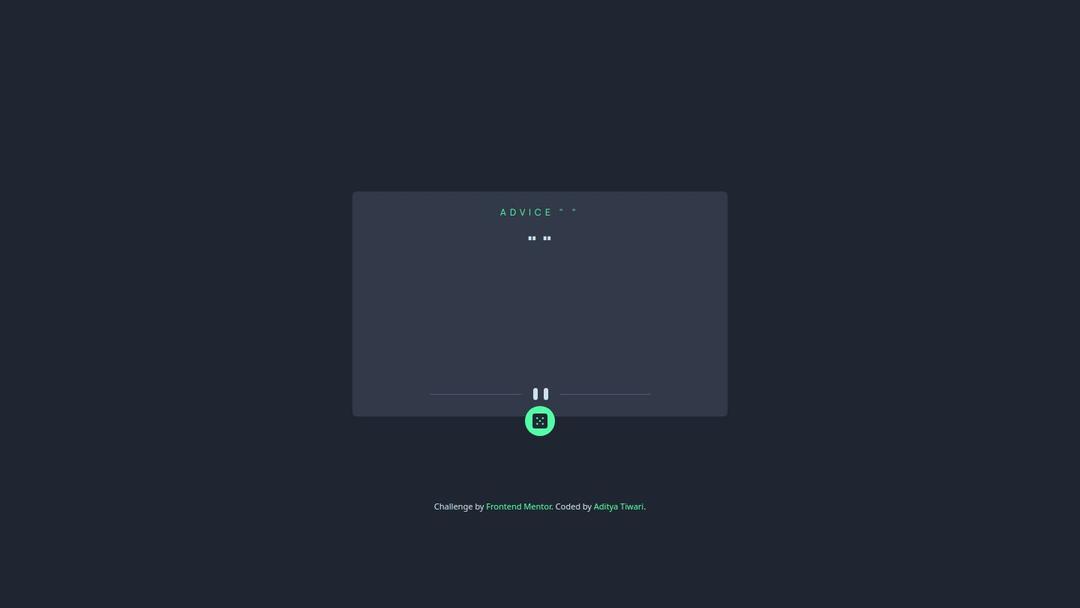 Frontend Mentor | Creating Advise Generator Using API with React coding challenge solution