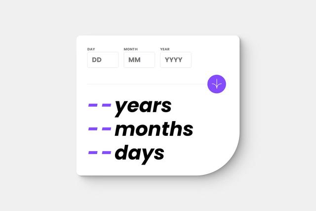 Frontend Mentor | Interactive age calculator using vanilla HTML, CSS and JS coding challenge ...