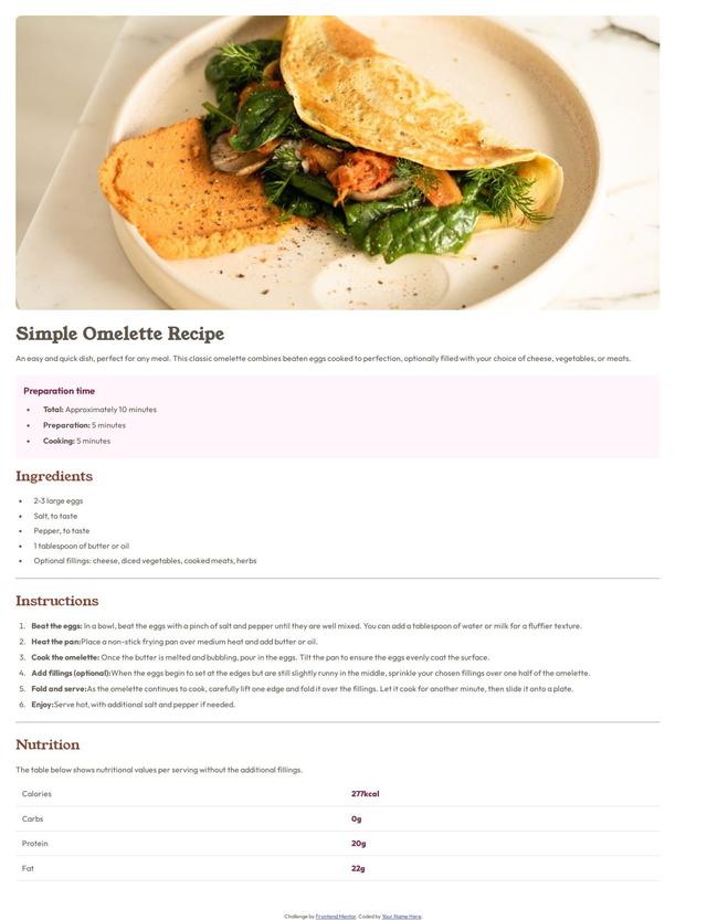 Frontend Mentor | Recipe Blog Using HTML CSS coding challenge solution