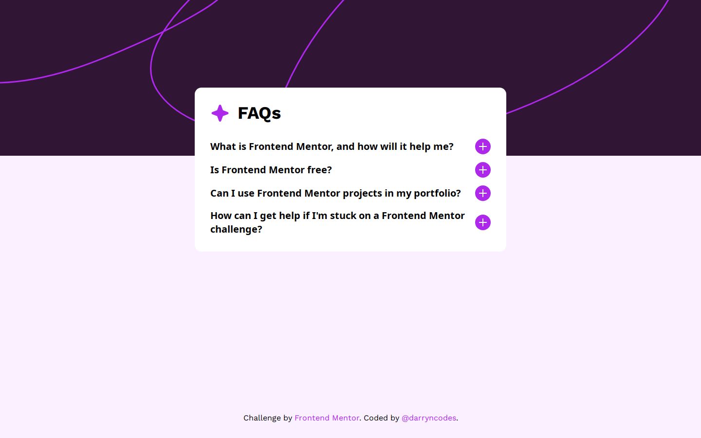 Frontend Mentor | FAQ accordion - HTML, CSS, & Vanilla JavaScript coding challenge solution