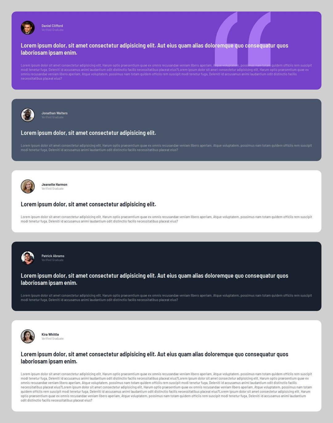 Frontend Mentor | Testimonial layout using CSS Grid & Responsive coding ...