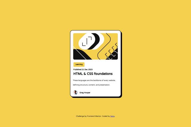 Frontend Mentor | Blog preview card using HTML and CSS coding challenge solution