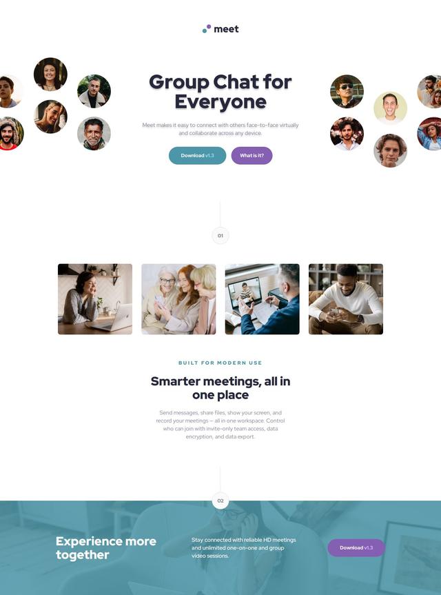 Frontend Mentor | Responsive meet landing page using CSS flex and grid coding challenge solution