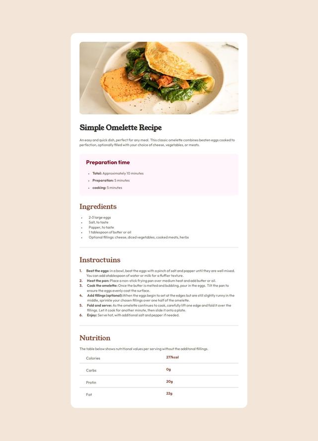 Frontend Mentor | Recipe Page with HTML & CSS coding challenge solution