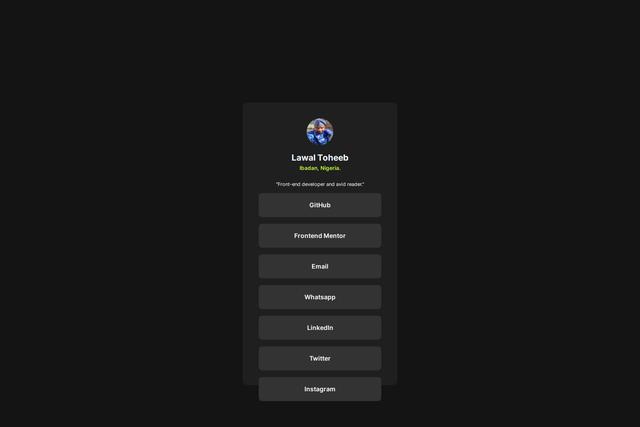 Frontend Mentor | Social links profile solution coding challenge solution