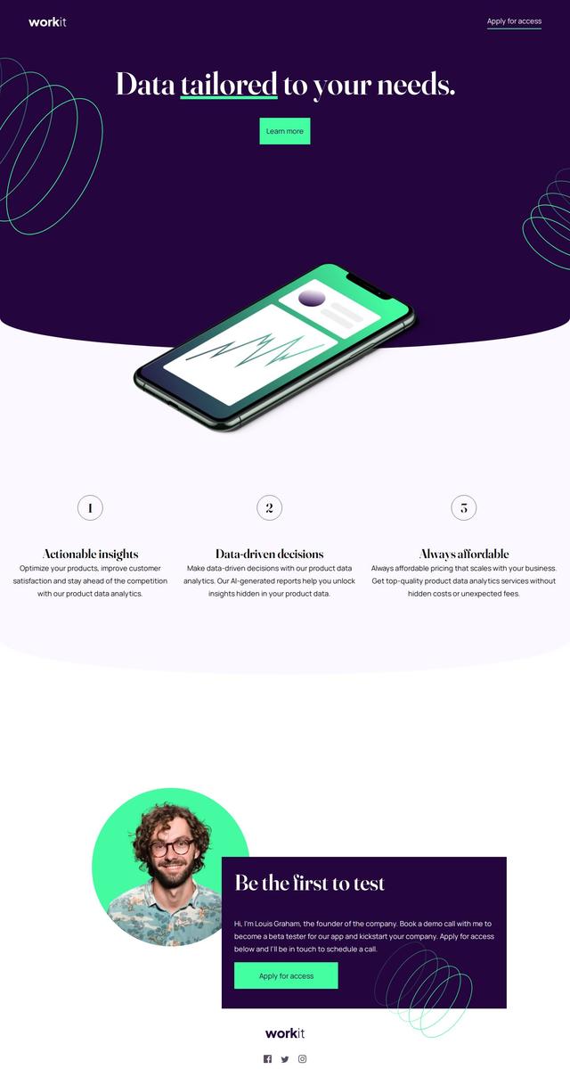 Frontend Mentor | Workit landing page. Used html and css. coding challenge solution