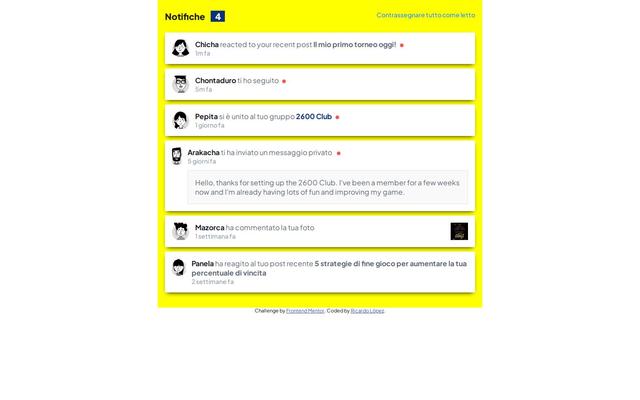 Frontend Mentor | Panel de notificaciones usando React.js coding challenge solution