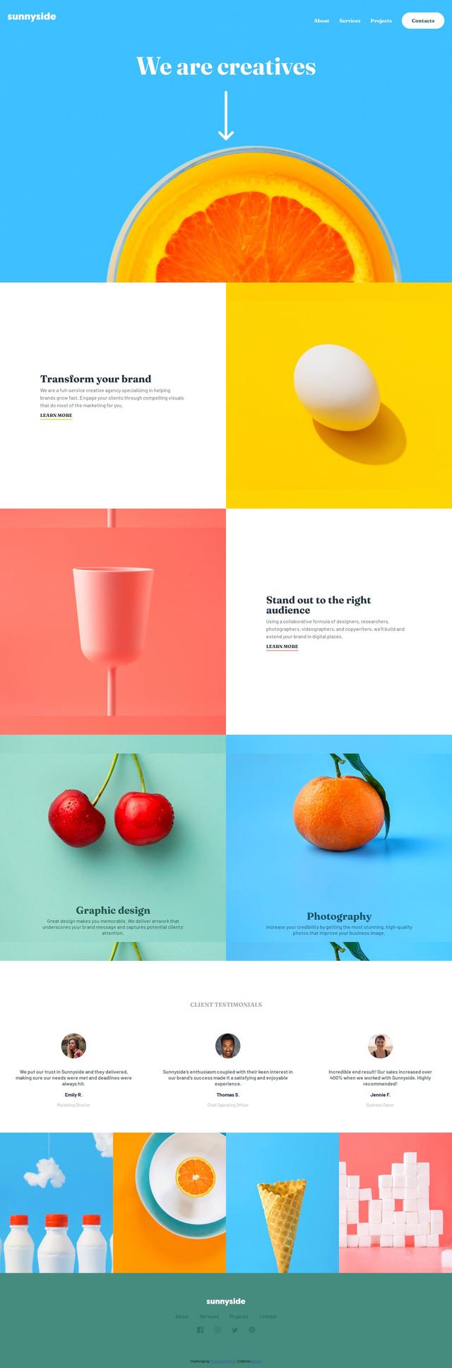 Frontend Mentor | Sunnyside agency landing page using HTML, CSS and JS coding challenge solution