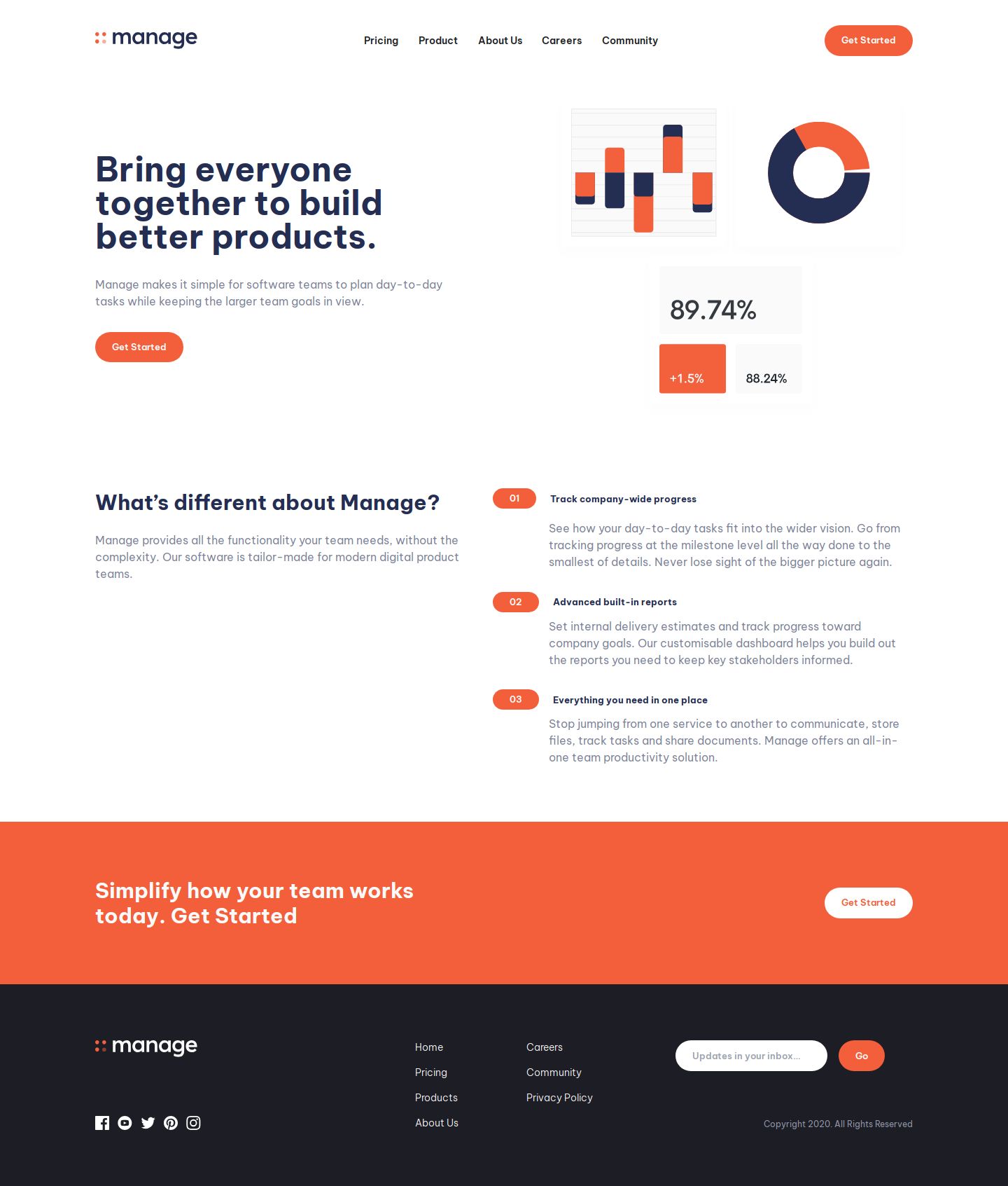 Frontend Mentor | Manage Landing Page coding challenge solution