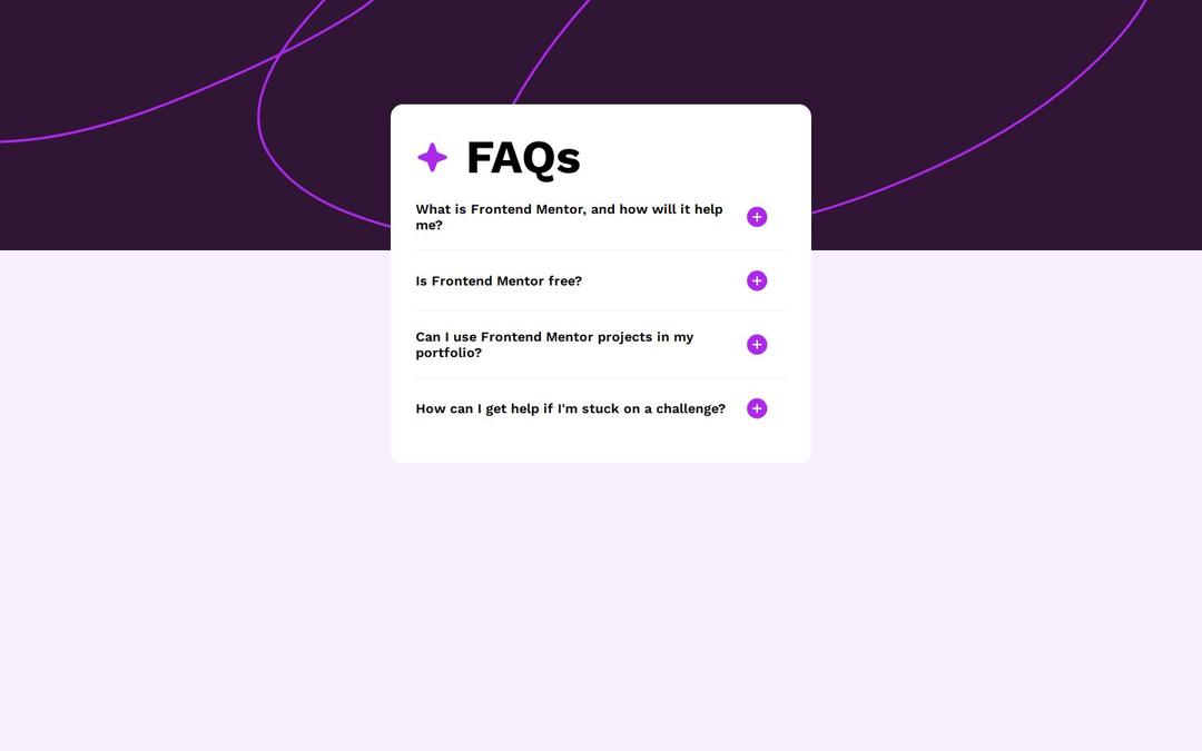Frontend Mentor | Simplest solution of FAQ using jQuery coding challenge solution