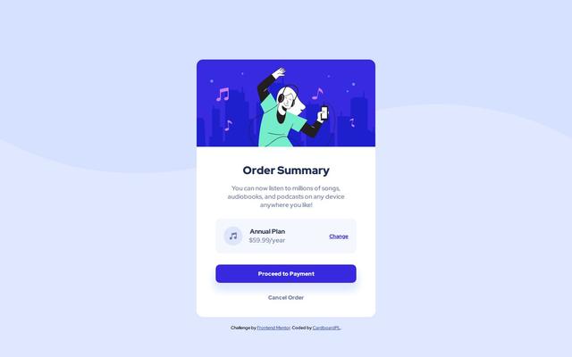 Frontend Mentor | Order summary component using HTML and CSS coding challenge solution
