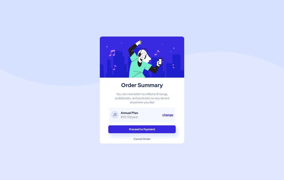 Frontend Mentor | Order Summary Component coding challenge solution