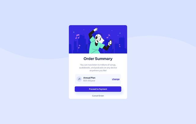 Frontend Mentor | Order Summary Component coding challenge solution