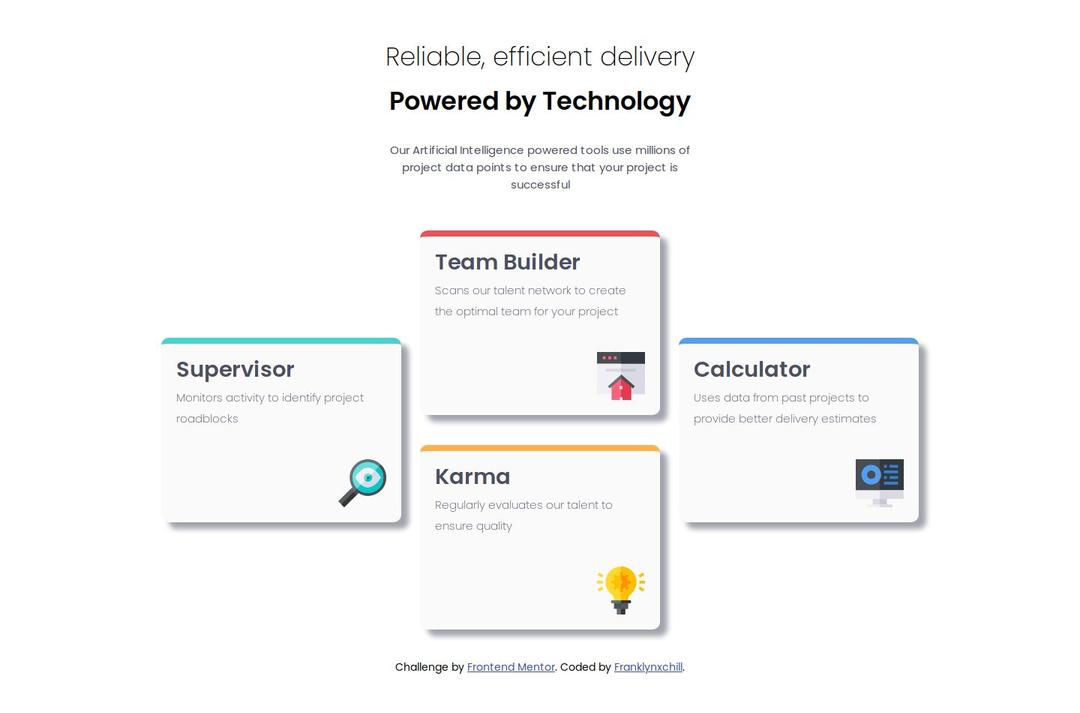 Frontend Mentor | Four card feature section using CSS coding challenge solution