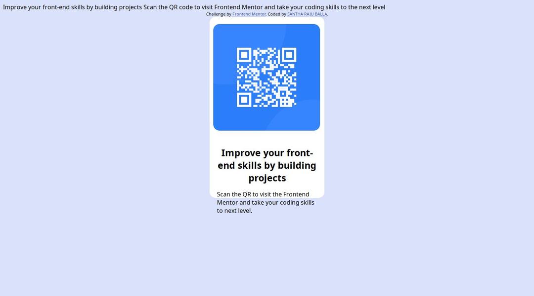 Frontend Mentor | QR-code card Design with CSS coding challenge solution