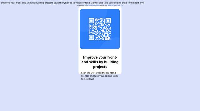 Frontend Mentor | QR-code card Design with CSS coding challenge solution