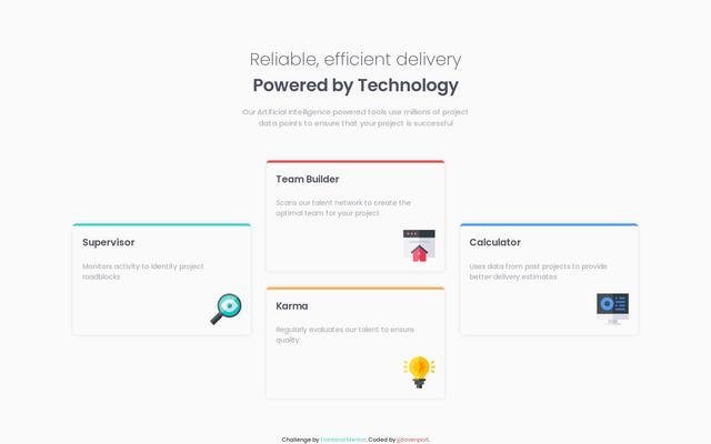 Frontend Mentor Four Card Feature Section With Grid Desktop And Flex