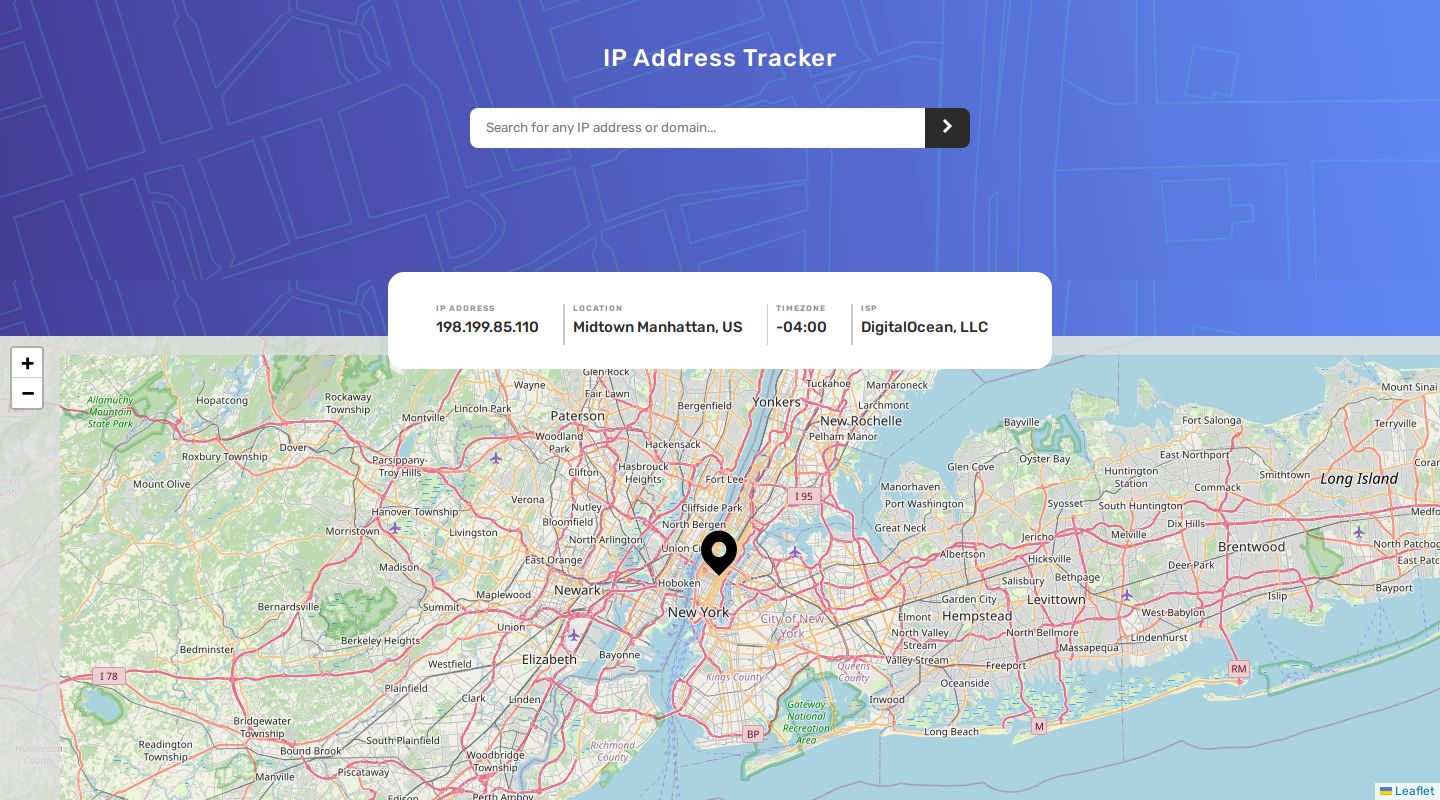 Frontend Mentor | IP Address Tracker coding challenge solution