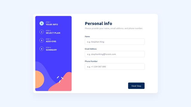 Frontend Mentor Multi Step Form Solution Using Reactjs And Tailwind