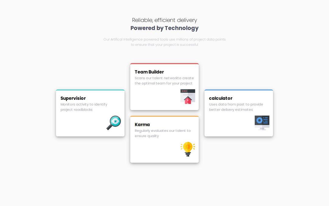 Frontend Mentor | Responsive Four Card Preview coding challenge solution