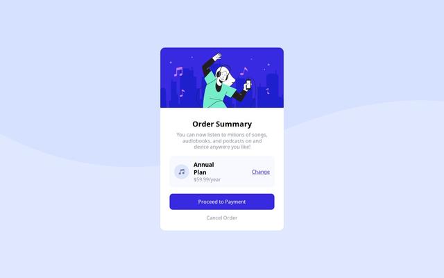 Frontend Mentor Order Summary Coding Challenge Solution
