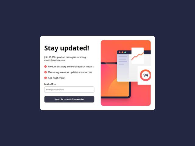 Frontend Mentor Responsive Newsletter Sign Up Form Using Css Grid And