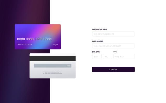 Frontend Mentor | Interactive Card Details Form coding challenge solution