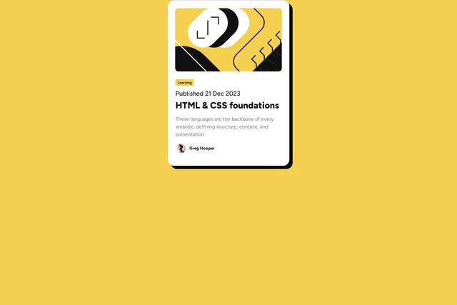 Frontend Mentor | Blog Card challenge using CSS, HTML and Bootstrap coding challenge solution