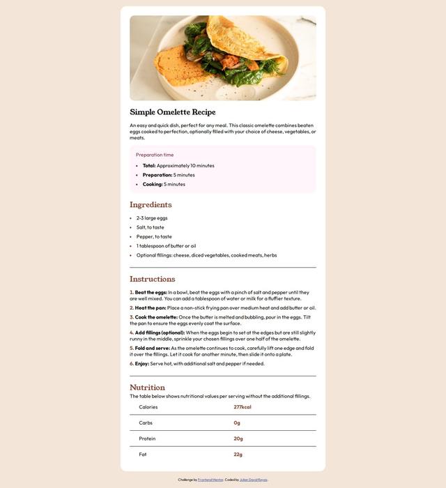 Frontend Mentor | recipe page with html and css coding challenge solution