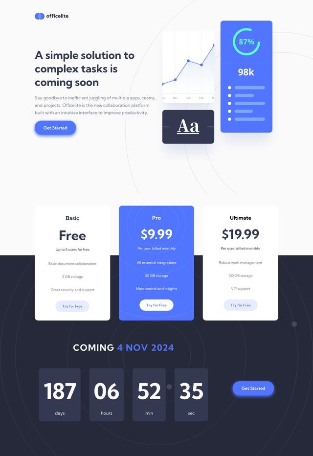 Frontend Mentor | Officelite landing page w/HTML, CSS & JS coding challenge solution